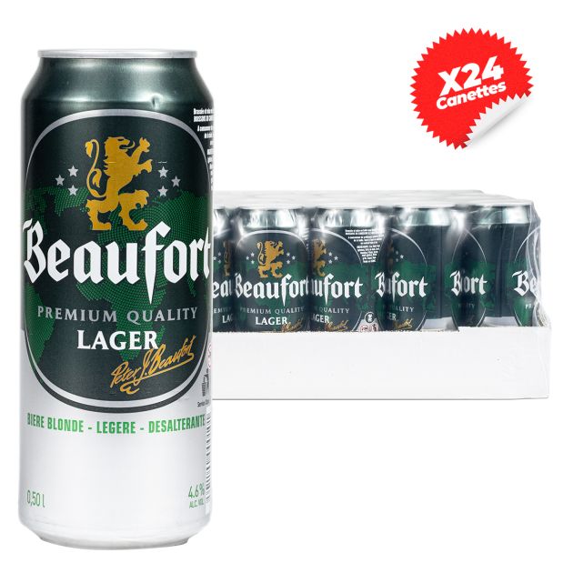 Pack de 24 bières en Canette - Beaufort Leager 50 CL | Glotelho Cameroun