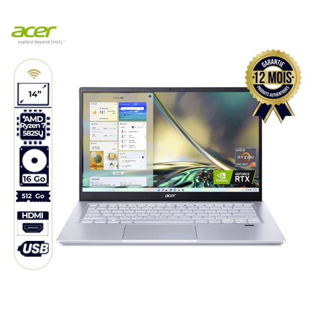 Acer Swift X SFX14 - 14" Full HD - AMD Ryzen 7 5825U - NVIDIA RTX 3050 ...