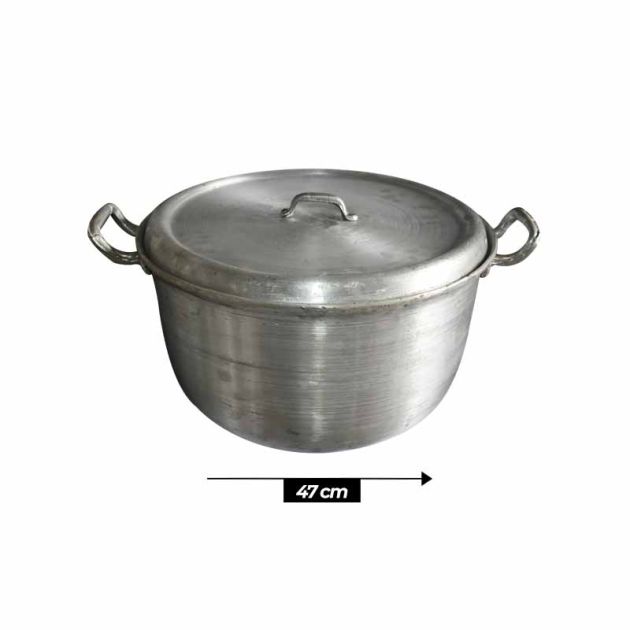 Marmite en aluminum - Taille 15 - Diamètre 47cm - Gris | Glotelho Cameroun
