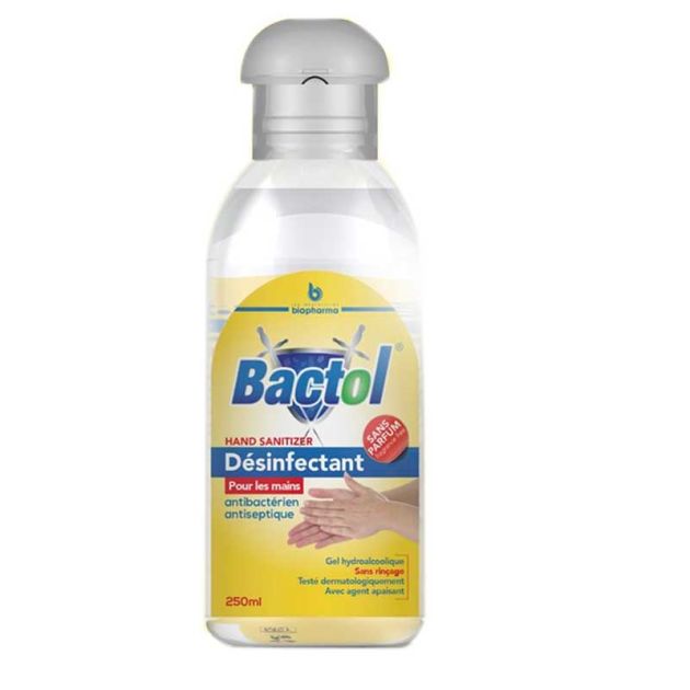 Gel hydroalcoolique Bactol - Désinfectant pour les mains - 250 ml | Glotelho Cameroun