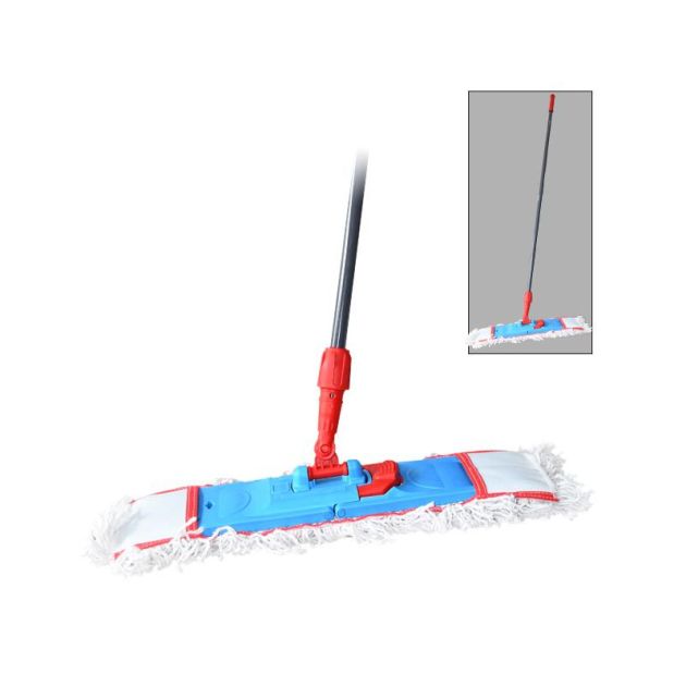 Balai serpillère professionnelle à franges en microfibre, poignée en acier inoxydable | Glotelho ...