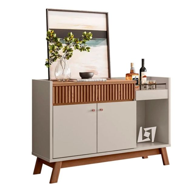 Buffet LUCCA - LN210319 - 133cm - Amande / Blanc cassé | Glotelho Cameroun