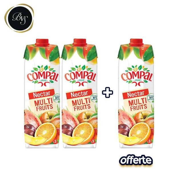 2 Briques COMPAL MULTI-FRUITS NECTAR - 75CI - Jus de fruit + Une Brique ...