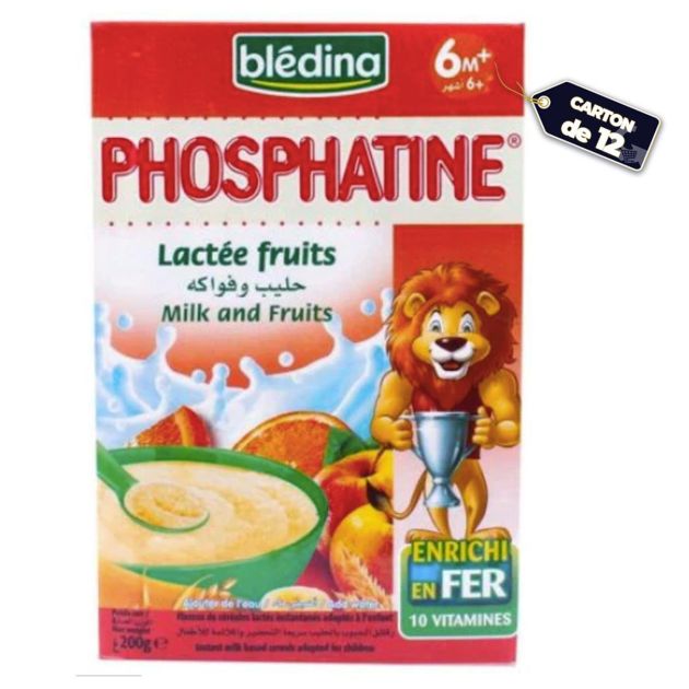 Carton de 12 boîtes de Phosphatine Lactée Fruitée - 200 G | Glotelho ...