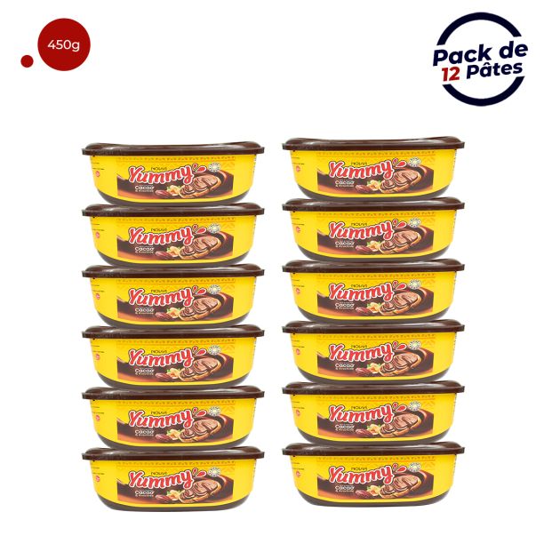 Carton de 20 Pâtes à tartiner au chocolat en Pot - Yummy - 225 g ...