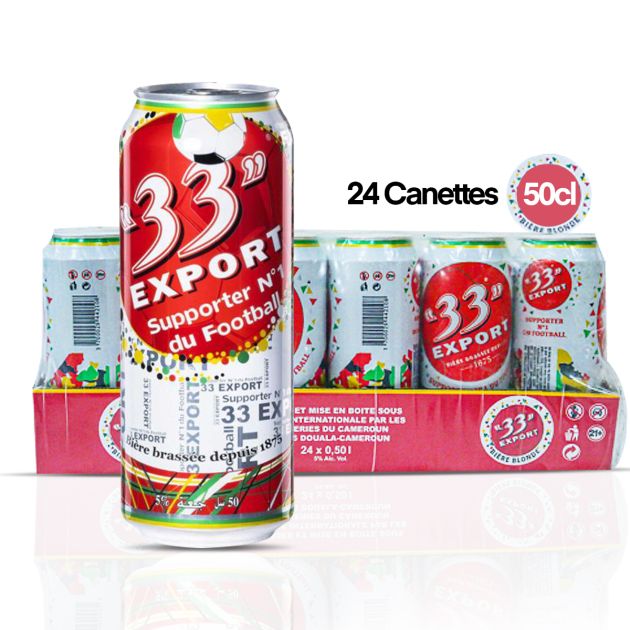 Cannette de 24 Bières 33 Export - 50cl | Glotelho Cameroun