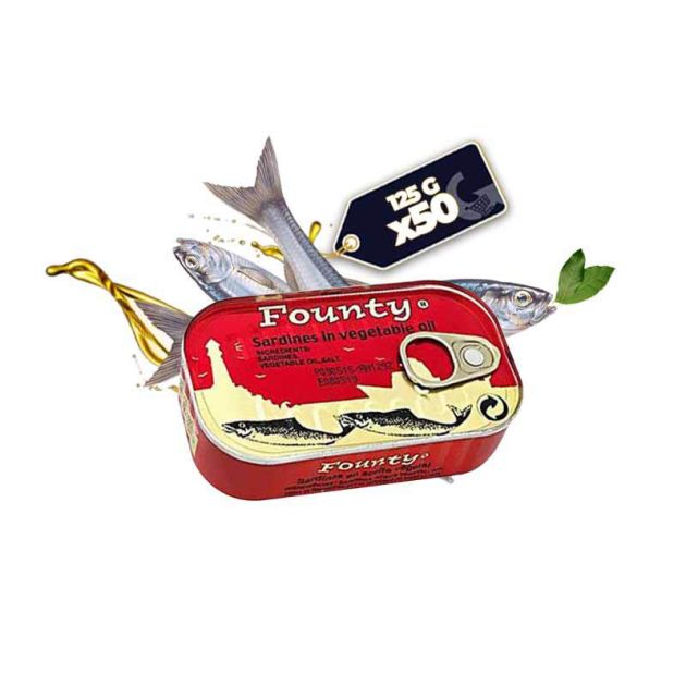 Carton de 50 Sardines Founty à l'huile végétal - 125g - Non pimenté ...