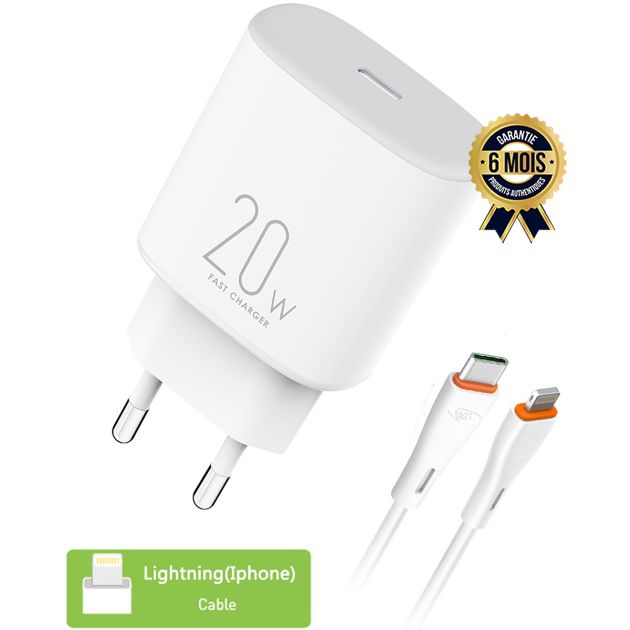 Chargeur - ITEL ICW - 202e - 20 watts - Avec cordon USB-c vers ...