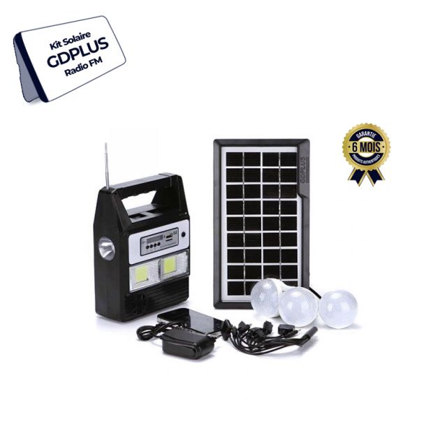 Kit Solaire Multifonctionnel Avec Radio FM - GD-8216 | Glotelho Cameroun