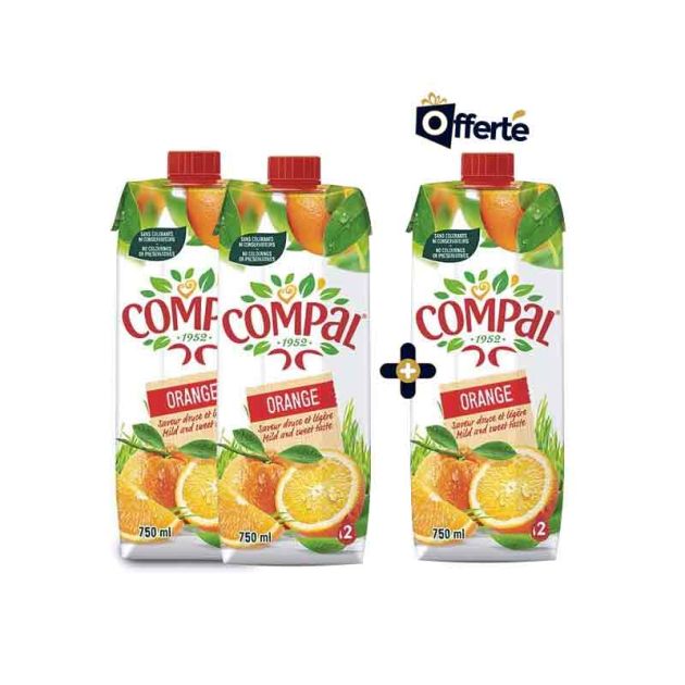Compal Orange - Jus de fruit - 2 briques achetées = 1 brique offerte ...