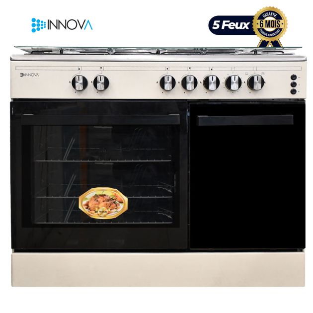 Cuisinière à Gaz INNOVA 5 Feux - 60 x 90 cm - IN999 - CREAM - 6 Mois de ...
