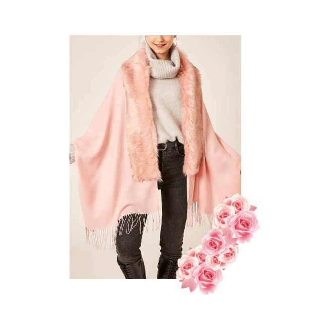 Echarpe Pour Femme Avec Fourure - Rose | Glotelho Cameroun