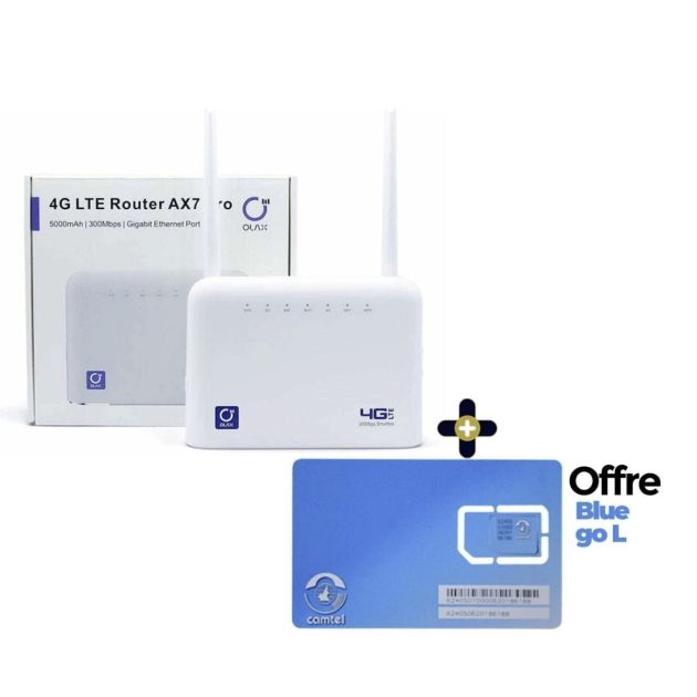 Flybox Hotspot Olax Ax7 Pro 4G LTE + Offre Blue go L | Glotelho Cameroun