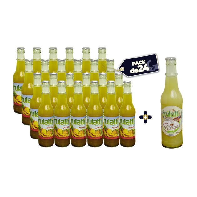 Pack de 24 Bouteilles de Jus Naturel Ananas + Gingembre FRULATTI - 33cl ...