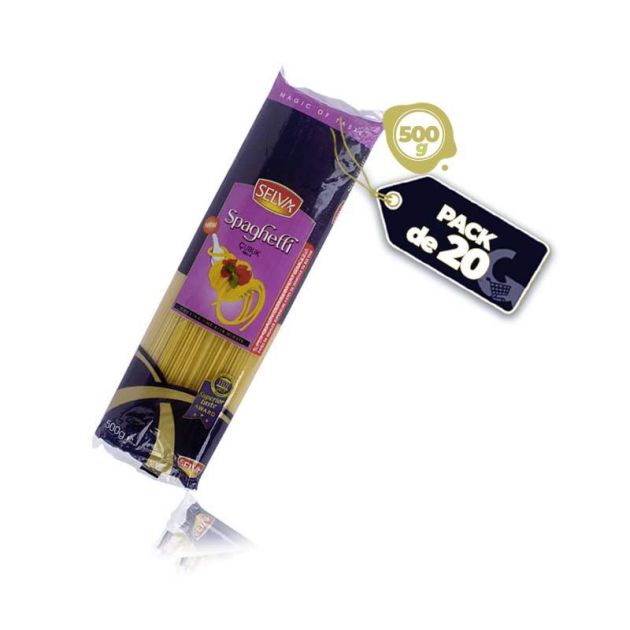 Pack de 20 paquets de Spaghetti SELVA - Blé dur - 500g | Glotelho Cameroun