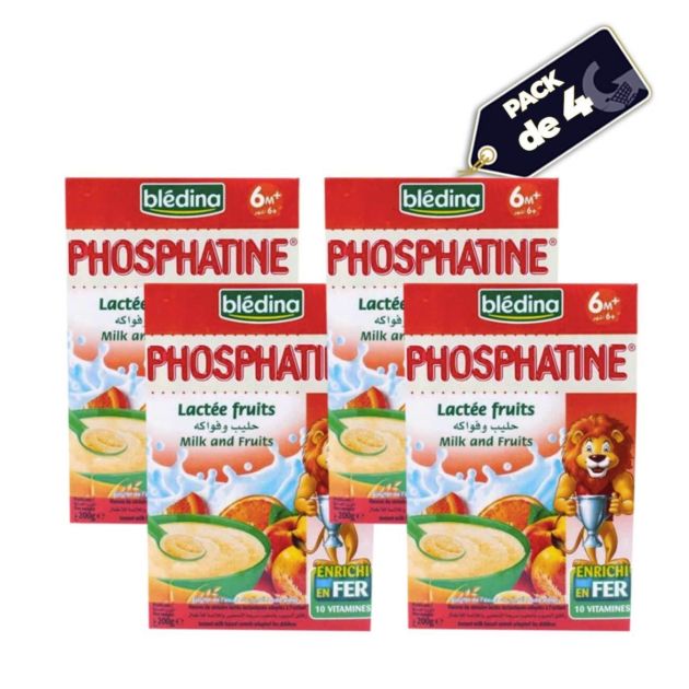 Pack de 4 - Phosphatine Lactée Fruitée - 200 G | Glotelho Cameroun