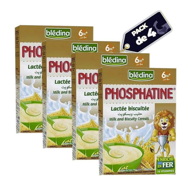 Pack de 4 Phosphatine Lactée Biscuité - 200 G | Glotelho Cameroun
