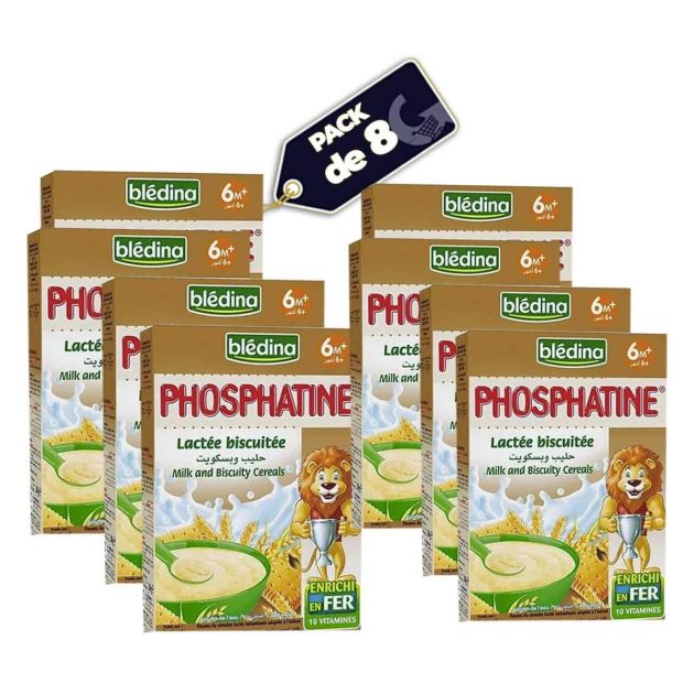 Pack de 8 Phosphatine Lactée Biscuité - 200 G - bébé 6 mois | Glotelho ...