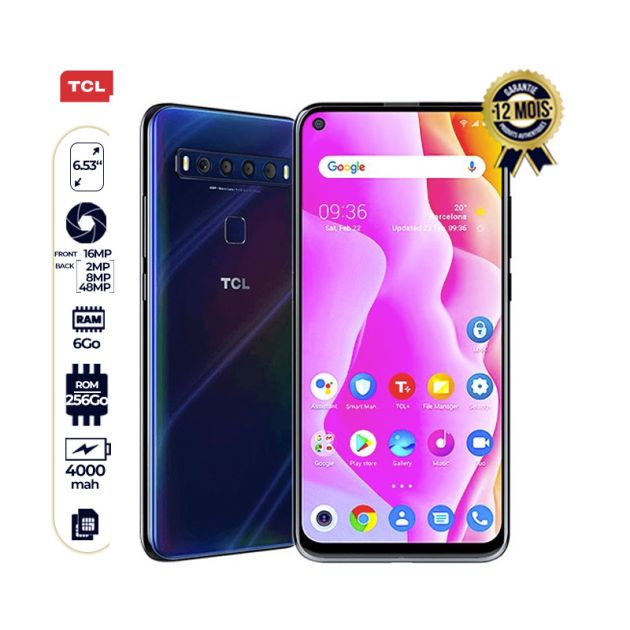 Smartphone ALCATEL TCL 10L - 256Go ROM/6Go RAM - 48MP+8MP+2mp+MP/16MP ...