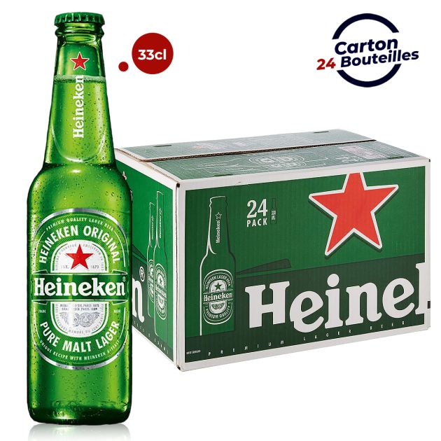 Pack de 24 bières en bouteille - Heineken - 33CL | Glotelho Cameroun