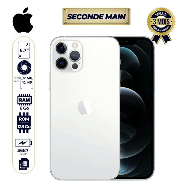 Iphone 12 Pro Max - white - 6,7" - 128 Go/4Go RAM - 12 Mpx/12 Mpx ...