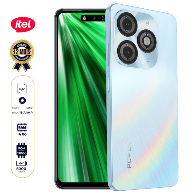 itel P65 C - Ecran 6.6'' HD - 128 Go/4Go Ram + 4Go extensible - 13MP+IA ...