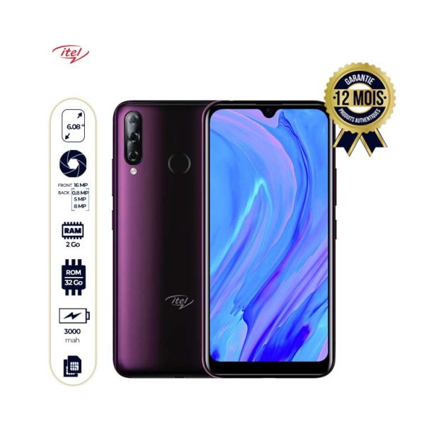 ITEL S15 Pro - smartphone - 4G Dual sim - 6.08" - 32Go/2Go RAM - 16MP ...