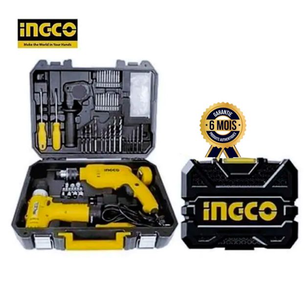 Kit d'outils avec Perceuse et Tournevis électriques - INGCO HKTHP11081 | Glotelho Cameroun