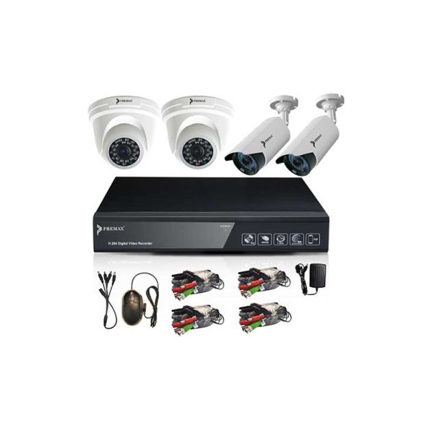 kit de 4 Cameras Analogiques - PREMAX - PM-DVRKIT134 - 1.3MP - Blanc ...