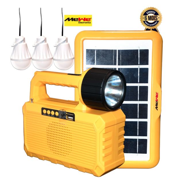 Kit Solaire MEWE MWSLK-SV09Y + 3 Ampoules LED - Garantie 6 Mois ...