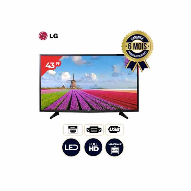 TV LED- LG 43LJ510T - 43 Pouces - Full HD LED - Noir | Glotelho Cameroun