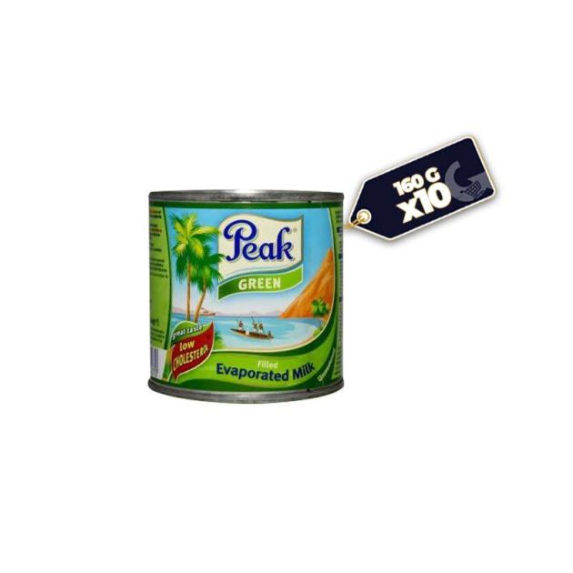 Pack de 10 de lait concentré non sucré Peak Green - 160g | Glotelho ...
