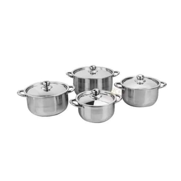Jeu de marmite - 4 pièces - inox - 1mois de garantie | Glotelho Cameroun