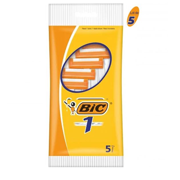 Lot de 5 rasoirs BIC - Lame simple pour peau normale | Glotelho Cameroun