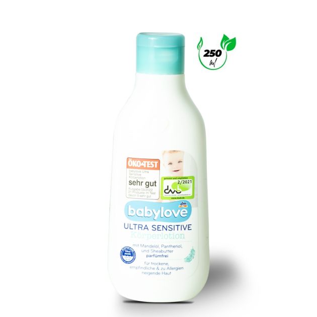 Lotion corporelle pour bébé ultra sensible - Babylove - 250 ml ...