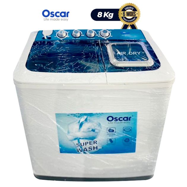 Machine à laver Semi-automatique 8Kg - OSCAR - REF-TTB-TE0110 - Blanc ...