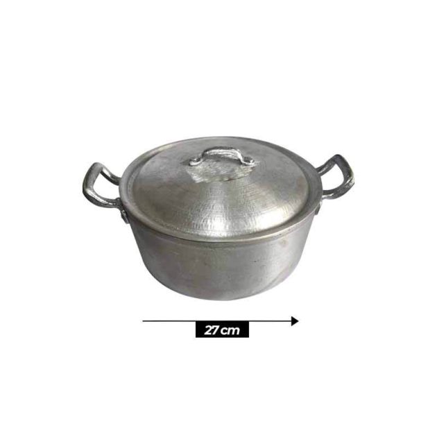 Marmite - Aluminium - Taille 3 - Diamètre 27cm - Gris | Glotelho Cameroun