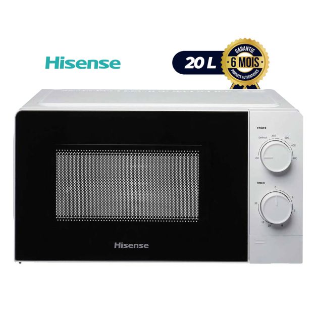 Micro-onde mécanique - Hisense - H20MOWS10 - 700W - 20L - Blanc/noir ...