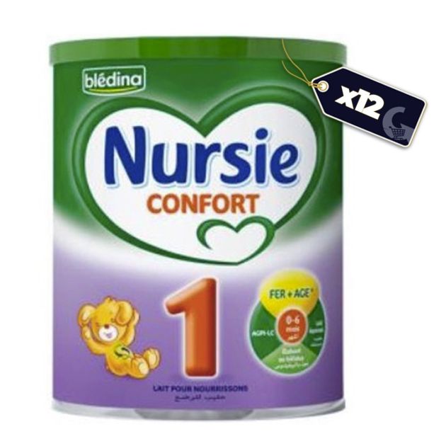 Nursie Confort 1 - Blédina - Lait en poudre de 0-6 mois - Carton de 12 ...