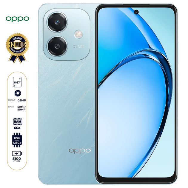 Oppo A60 5G - 128 Go - 6 Go RAM - 6,67" - 2 Nano SIM - 50MP + 5MP/5MP ...