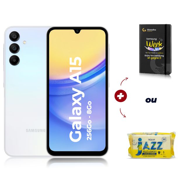 Samsung Galaxy A15 - 256Go - 8Go RAM - 6,5 pouces - 50 MP + 5 MP + 2 MP ...