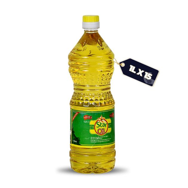 Pack de 15 bouteilles d'huile raffinée Star Oil - 1 litre | Glotelho ...