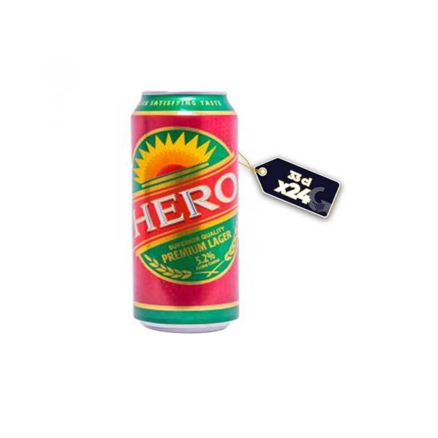 Pack de 24 Bières en cannette Hero - 33cl | Glotelho Cameroun