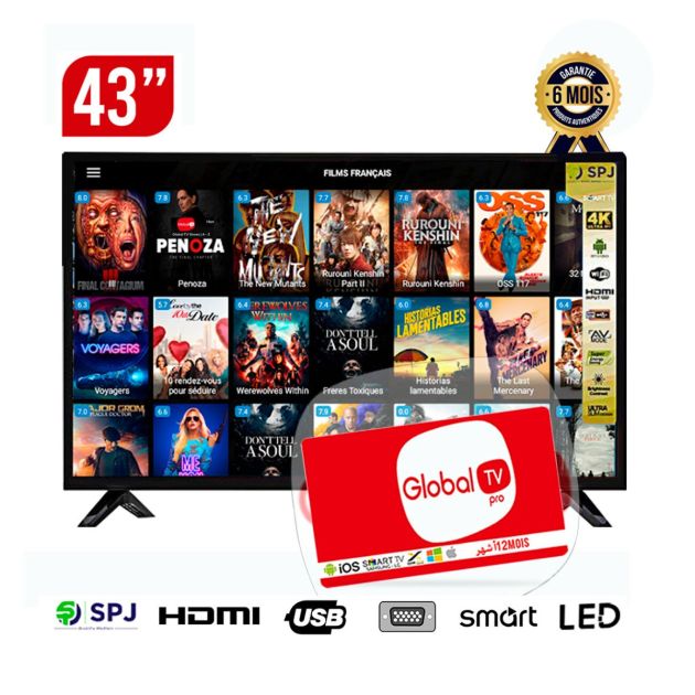 Pack SMART TV SPJ - LED FHD -fhds43bl22000v - 43'' - Android - Avec ...