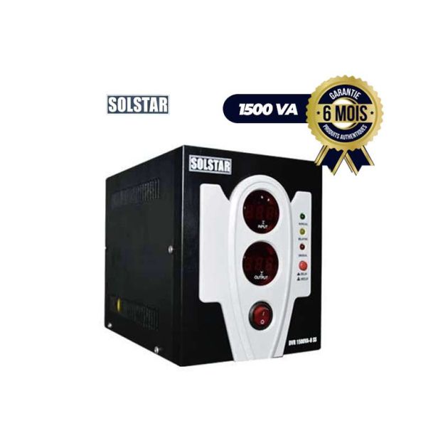 SOLSTAR - DVR 1500VA - Régulateur de tension digital-Noir/blanc-1 MOIS | Glotelho Cameroun