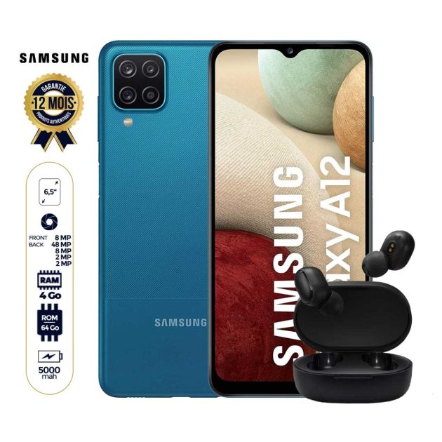 SAMSUNG GALAXY A12 + REDMI AIRDOTS - 24 mois de garantie | Glotelho ...