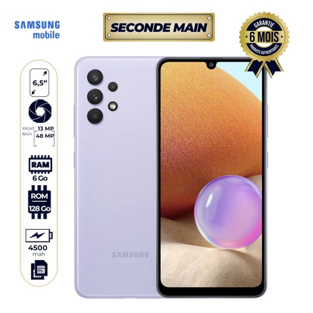 Samsung Galaxy A325 - seconde main - 6.5" - 128 Go - 6Go RAM - 48MP ...