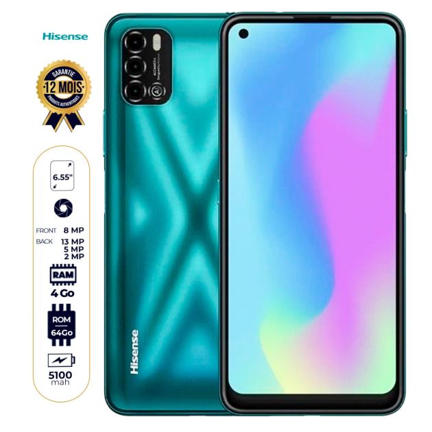 Smartphone Hisense E50 - 64 Go/4Go RAM - 6.55" - Dual Nano SIM - 13MP ...