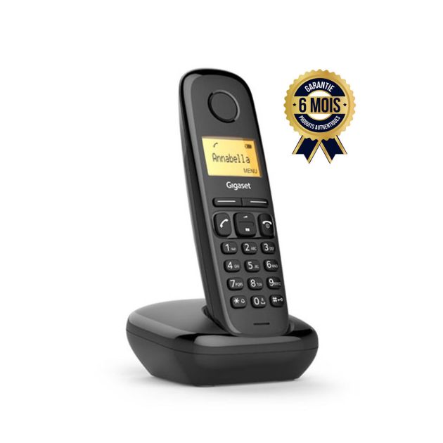 Téléphone fixe sans fil Gigaset A170 - DECT/GAP - Ecran LCD noir et blanc rétro éclairé 1,5" - 6 ...