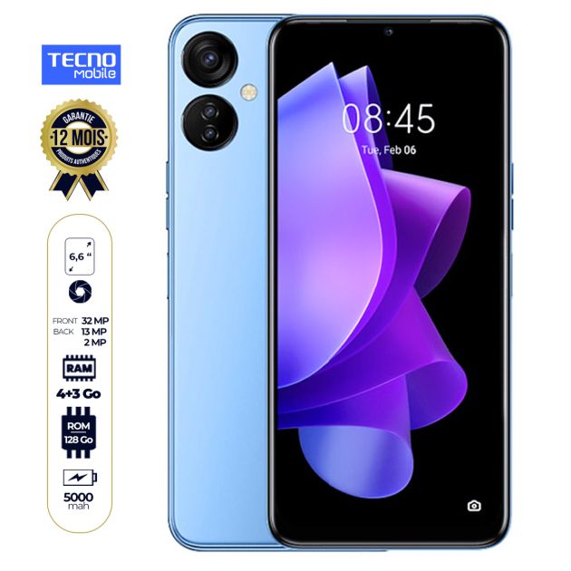 Tecno Spark 9T - (KH6) - Dual Sim - 6.6 pouces - 128Go/4Go+3Go Ram ...